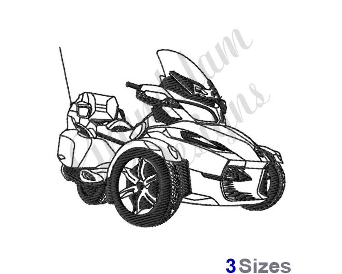 Spyder Touring Outline - Machine Embroidery Design, Embroidery Designs ...