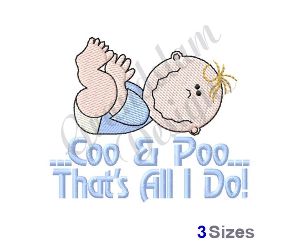 Coo & Poo Baby Machine Embroidery Design - Etsy
