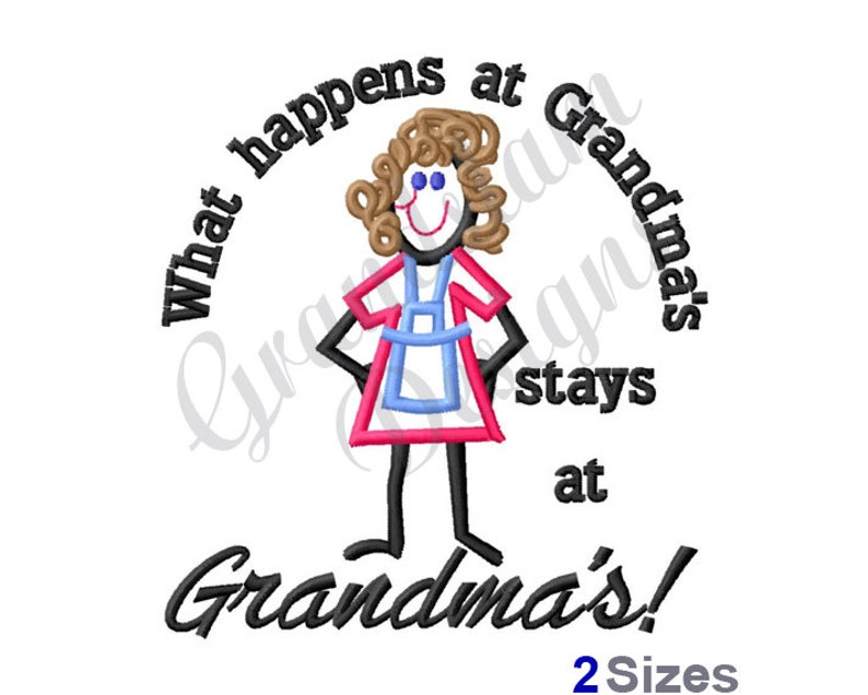 Grandma Stick Figure - Machine Embroidery Design - Etsy