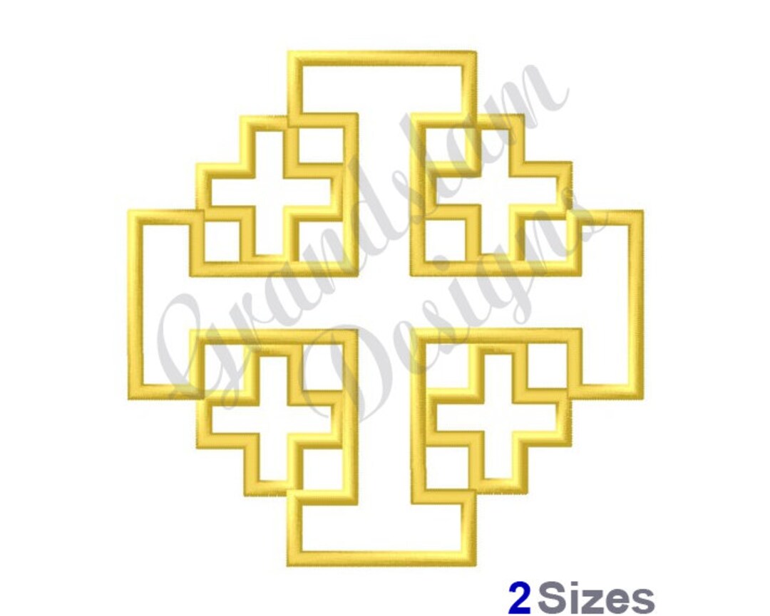 Jerusalem Cross Border - Machine Embroidery Design - Etsy