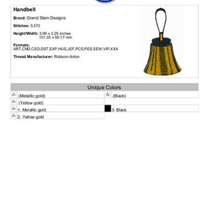 Handbell - Machine Embroidery Design - Etsy