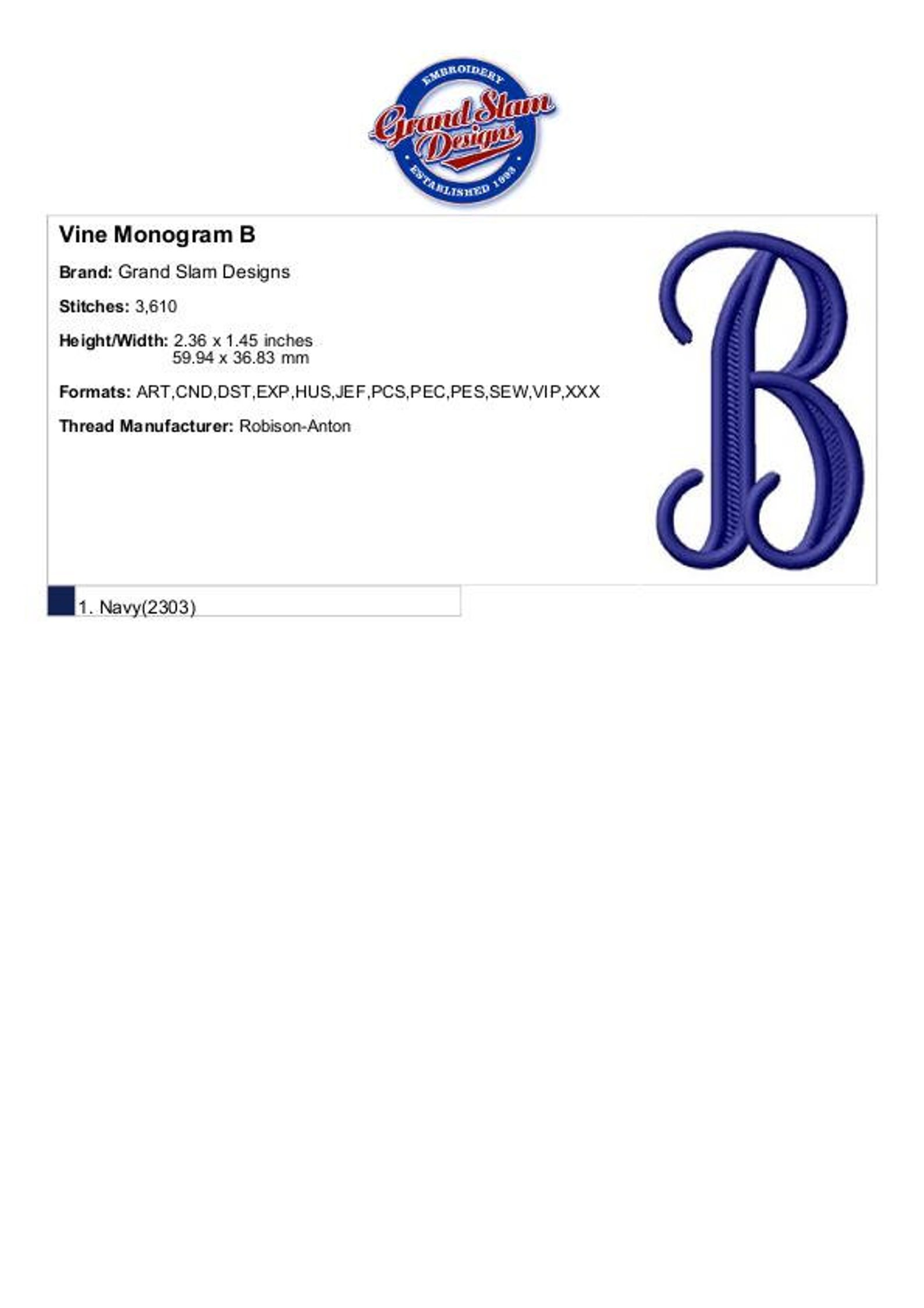Vine Monogram Letter B Machine Embroidery Design | Etsy