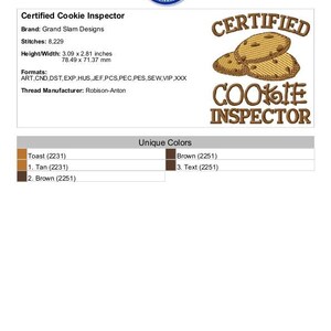 Chocolate Chip Cookie Inspector - Machine Embroidery Design - Etsy