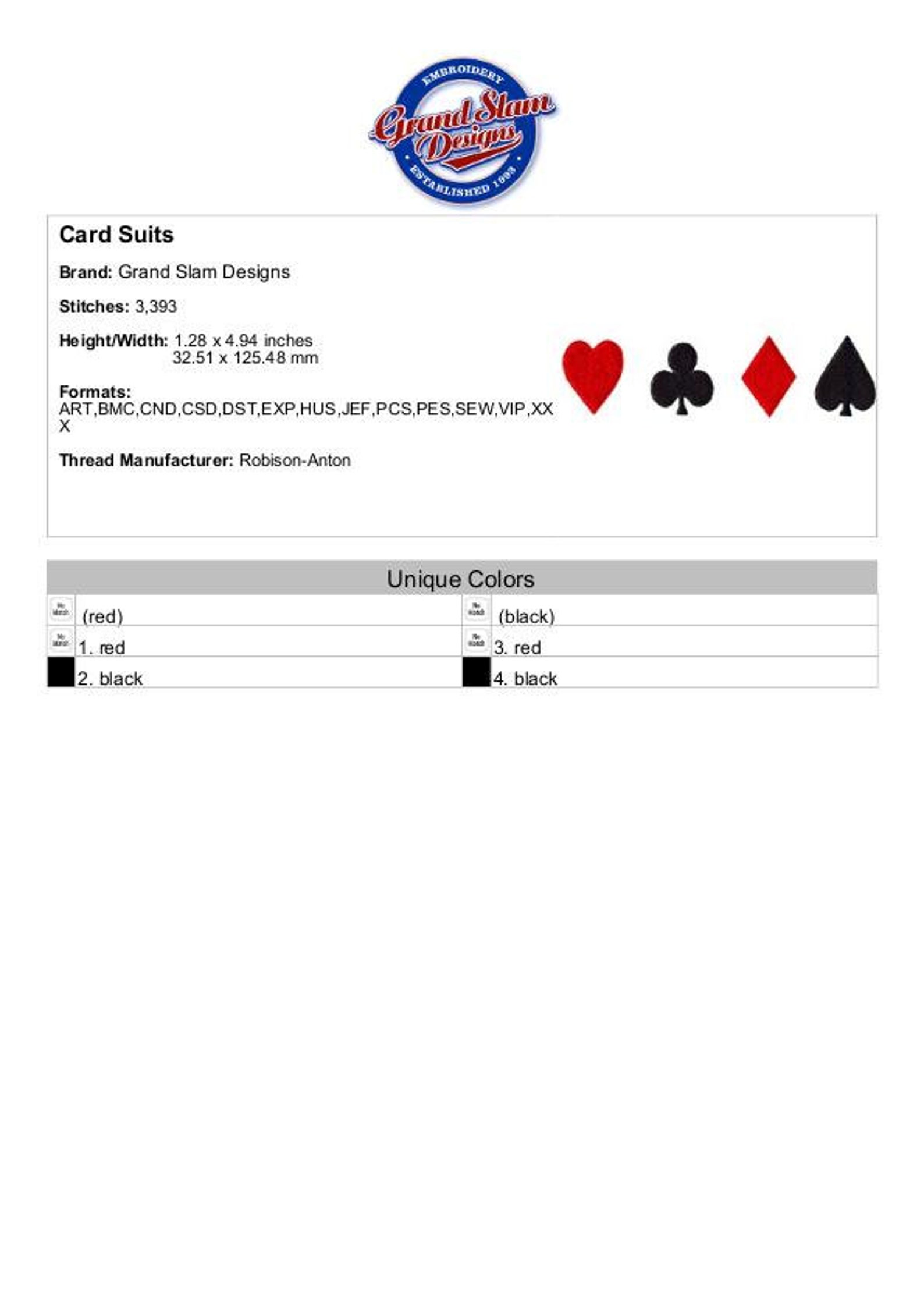 Card Suits Machine Embroidery Design - Etsy