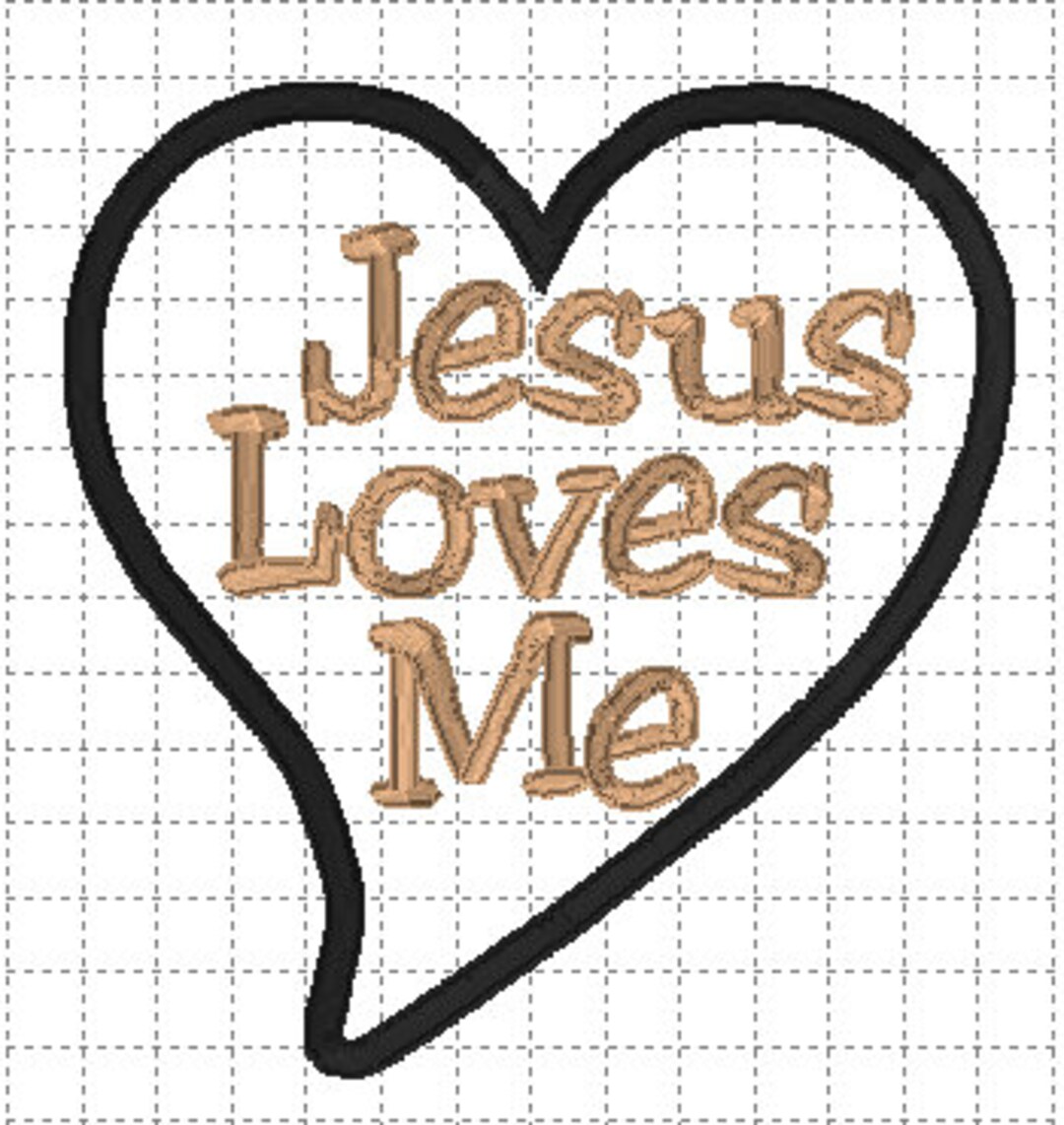 Jesus Loves Me - Machine Embroidery Design, Embroidery Designs, Machine ...