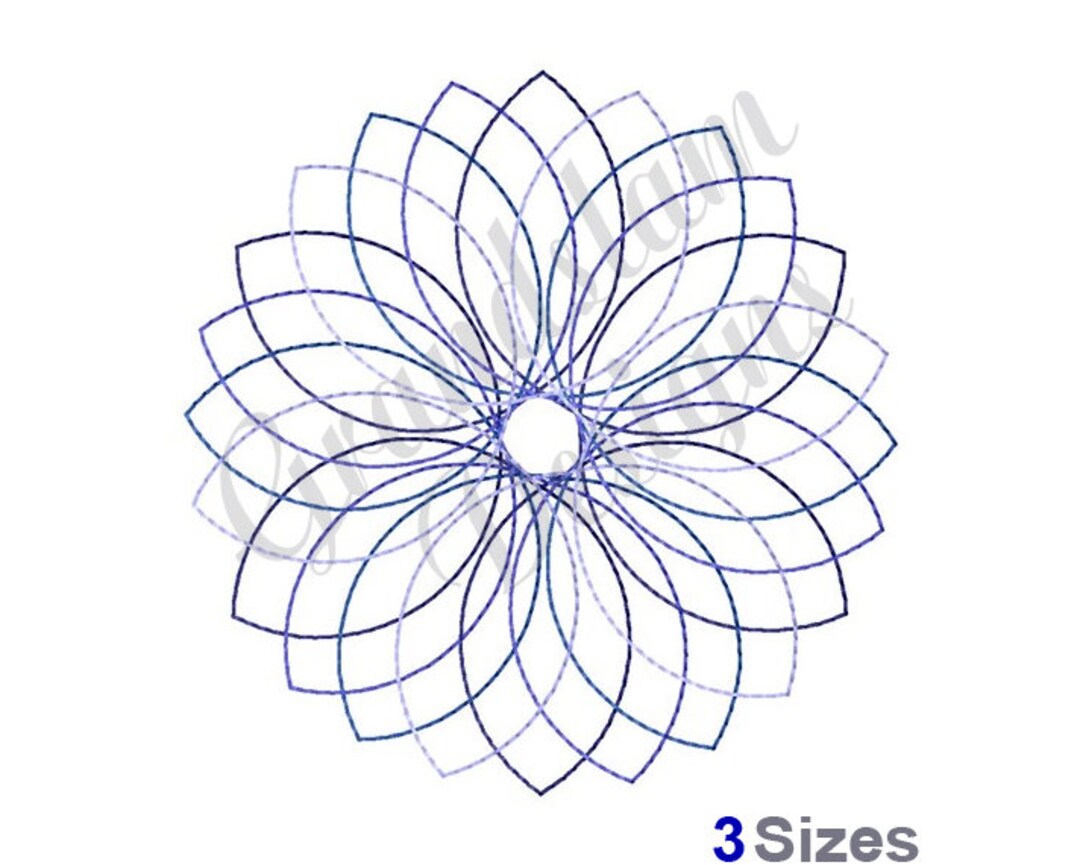 Floral Spirograph Redwork - Machine Embroidery Design, Embroidery ...