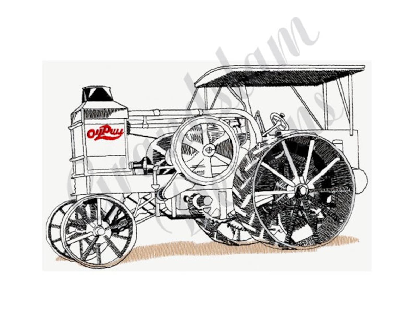 Antique Pulling Tractor - Machine Embroidery Design, Embroidery Designs ...