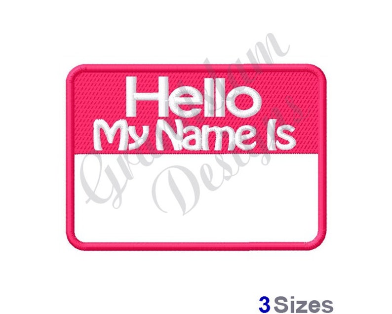 Name Tag Machine Embroidery Design | Etsy