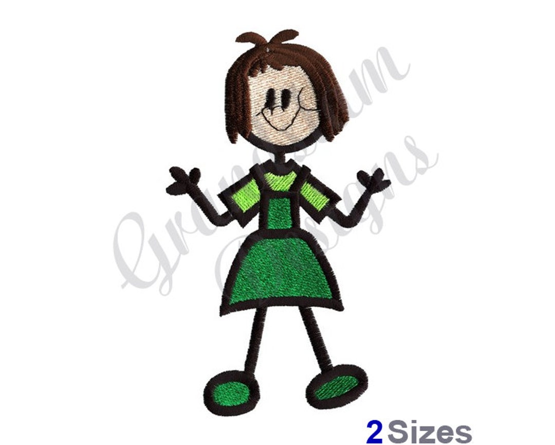 Stick Girl - Machine Embroidery Design, Embroidery Designs, Machine ...