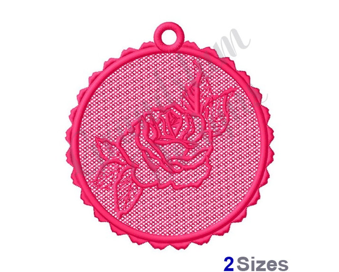 Rose Ornament Free Standing Lace FSL - Machine Embroidery Design - Etsy