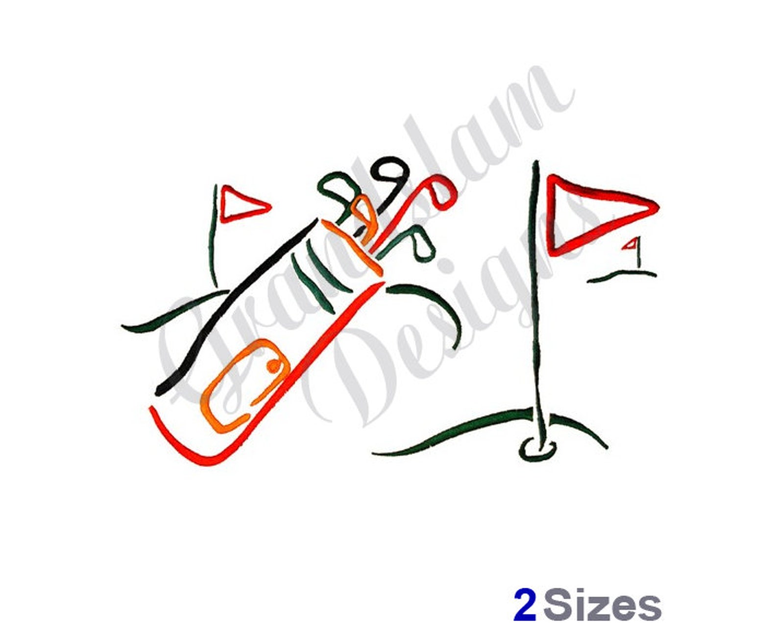 Golf Scene Outline Machine Embroidery Design - Etsy