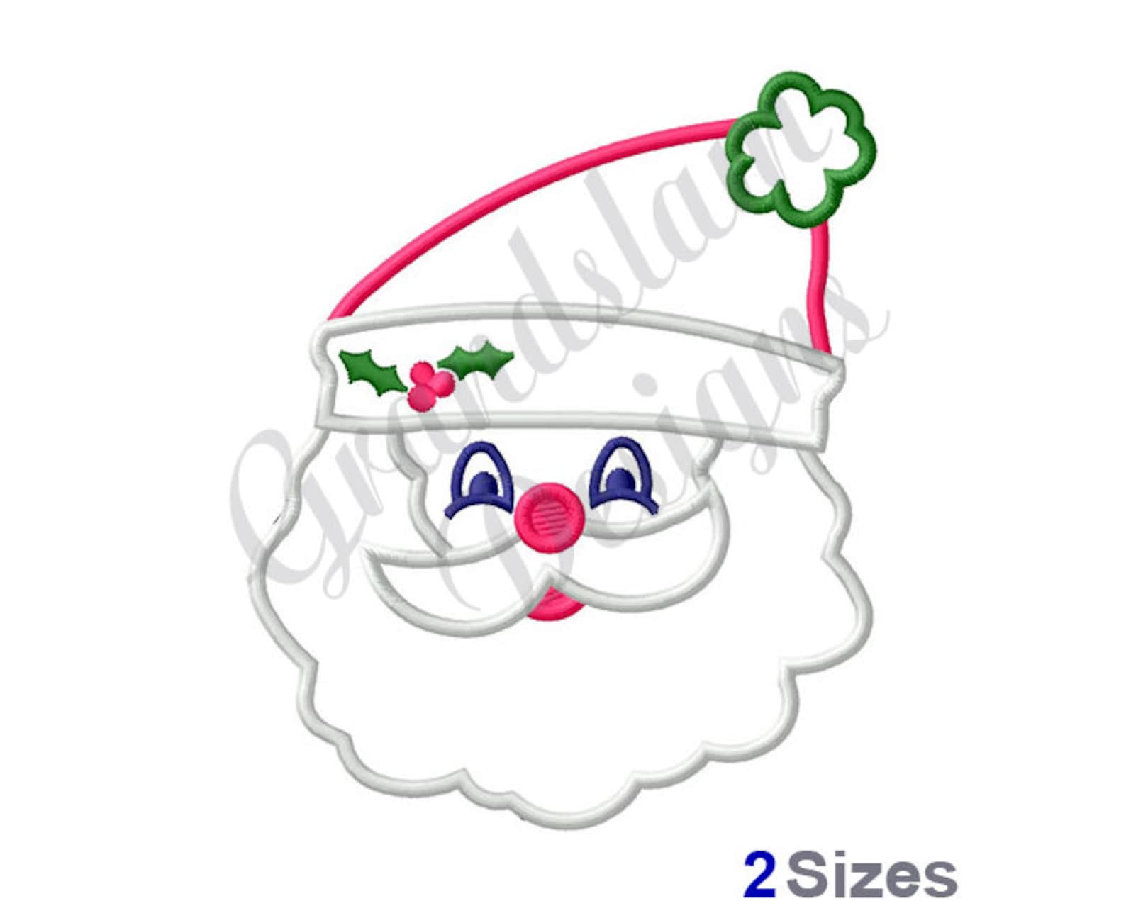 Applique Santa Face - Machine Embroidery Design - Etsy