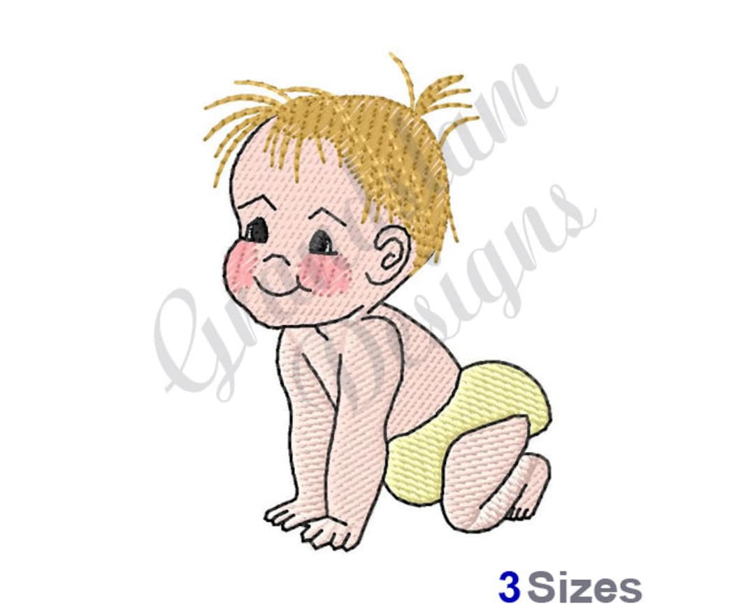 Crawling Baby - Machine Embroidery Design - Etsy