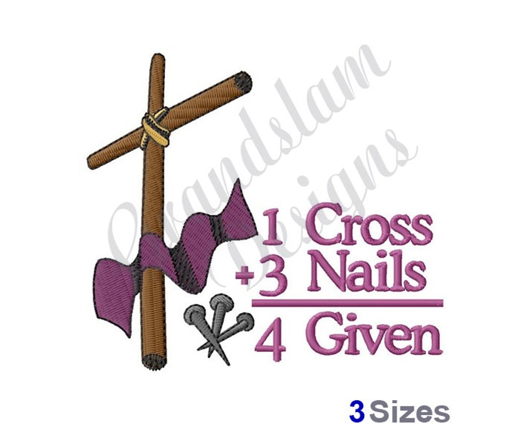 1 Cross 3 Nails 4 Given - Machine Embroidery Design - Etsy