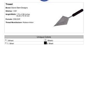 Masonry Trowel - Machine Embroidery Design, Embroidery Designs, Machine ...