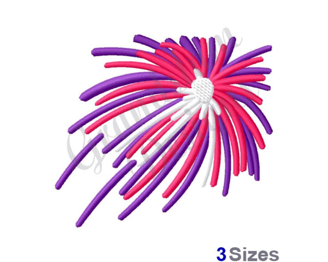 Fireworks Machine Embroidery Design 3 Sizes - Etsy
