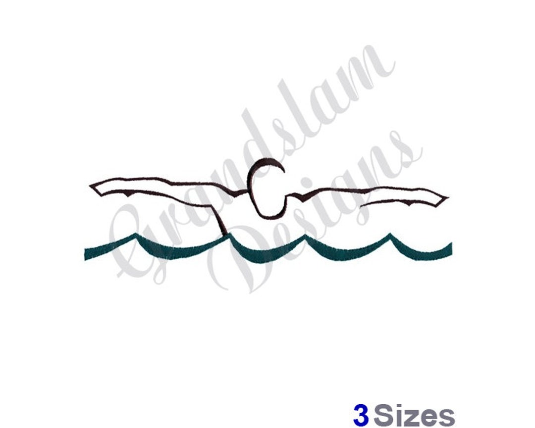 Butterfly Swimmer Outline - Machine Embroidery Design - Etsy