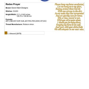 Rodeo Prayer - Machine Embroidery Design - Etsy
