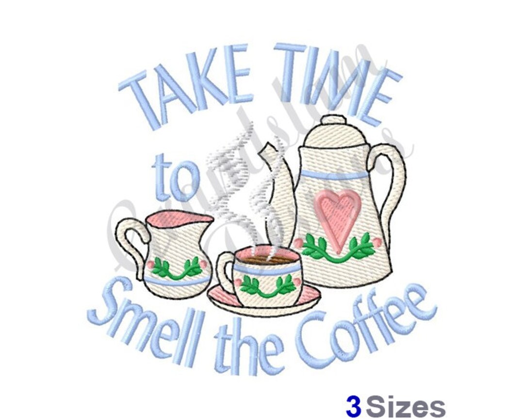 Coffee Time - Machine Embroidery Design, Embroidery Designs, Machine ...