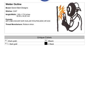 Welder Outline - Machine Embroidery Design - Etsy