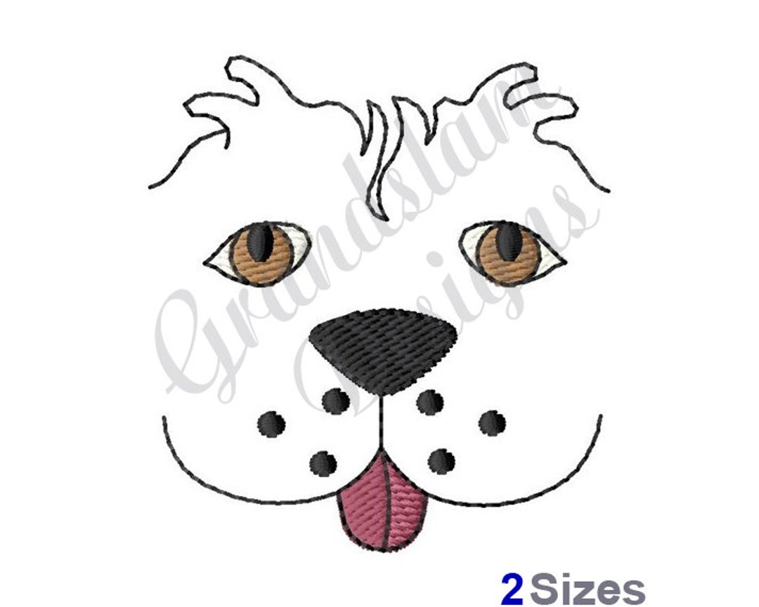 Dog Face - Machine Embroidery Design - Etsy