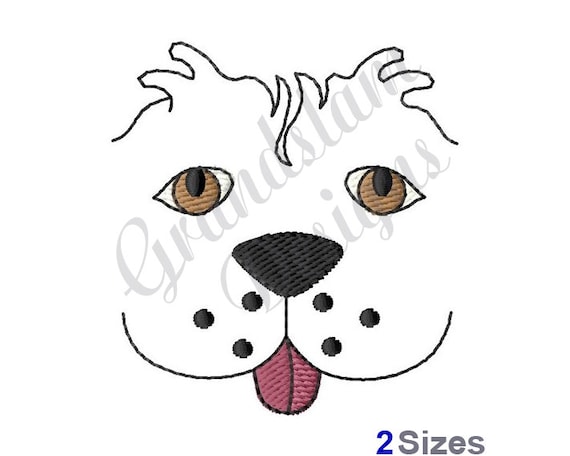 Dog Face Machine Embroidery Design | Etsy