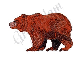 Standing Bear Machine Embroidery Design, Bear Outline Embroidery ...