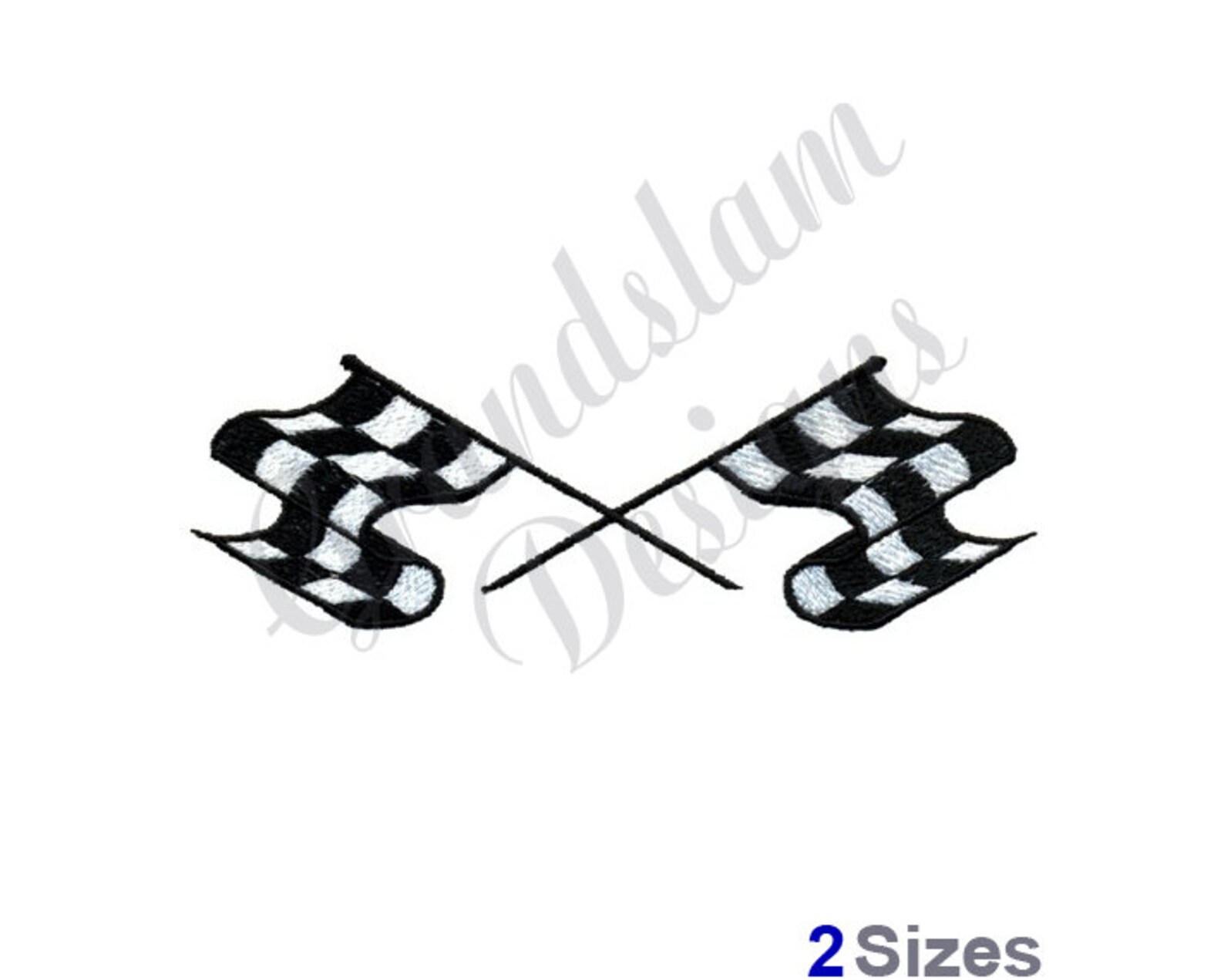 Crossed Racing Flags Machine Embroidery Design - Etsy
