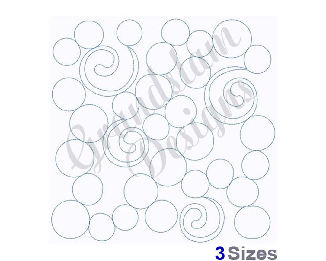 Swirly Circles Quilt Block -machine Embroidery Design, Embroidery ...