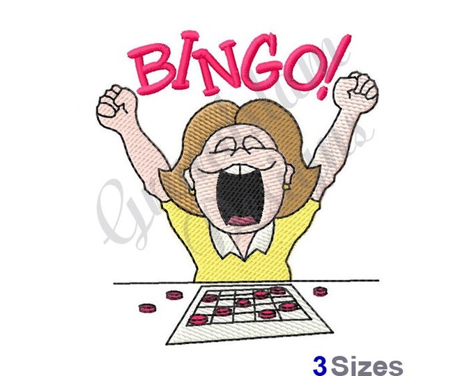 Crazy Bingo Lady Machine Embroidery Design. Proud Bingo Lady Embroidery ...