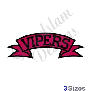 Vipers Banner - Machine Embroidery Design, Embroidery Designs, Machine ...