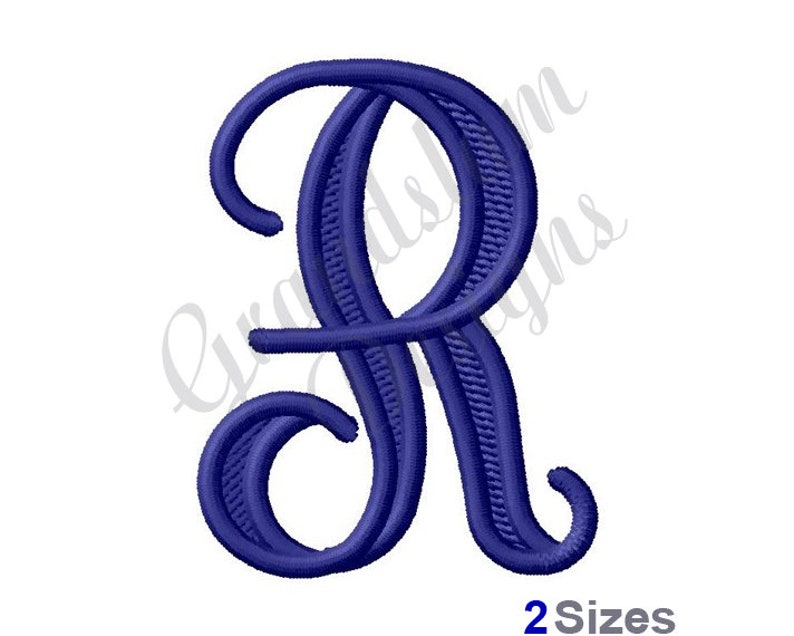 Vine Monogram Letter R Machine Embroidery Design Embroidery - Etsy