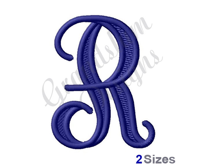 Vine Monogram Letter R Machine Embroidery Design Embroidery | Etsy