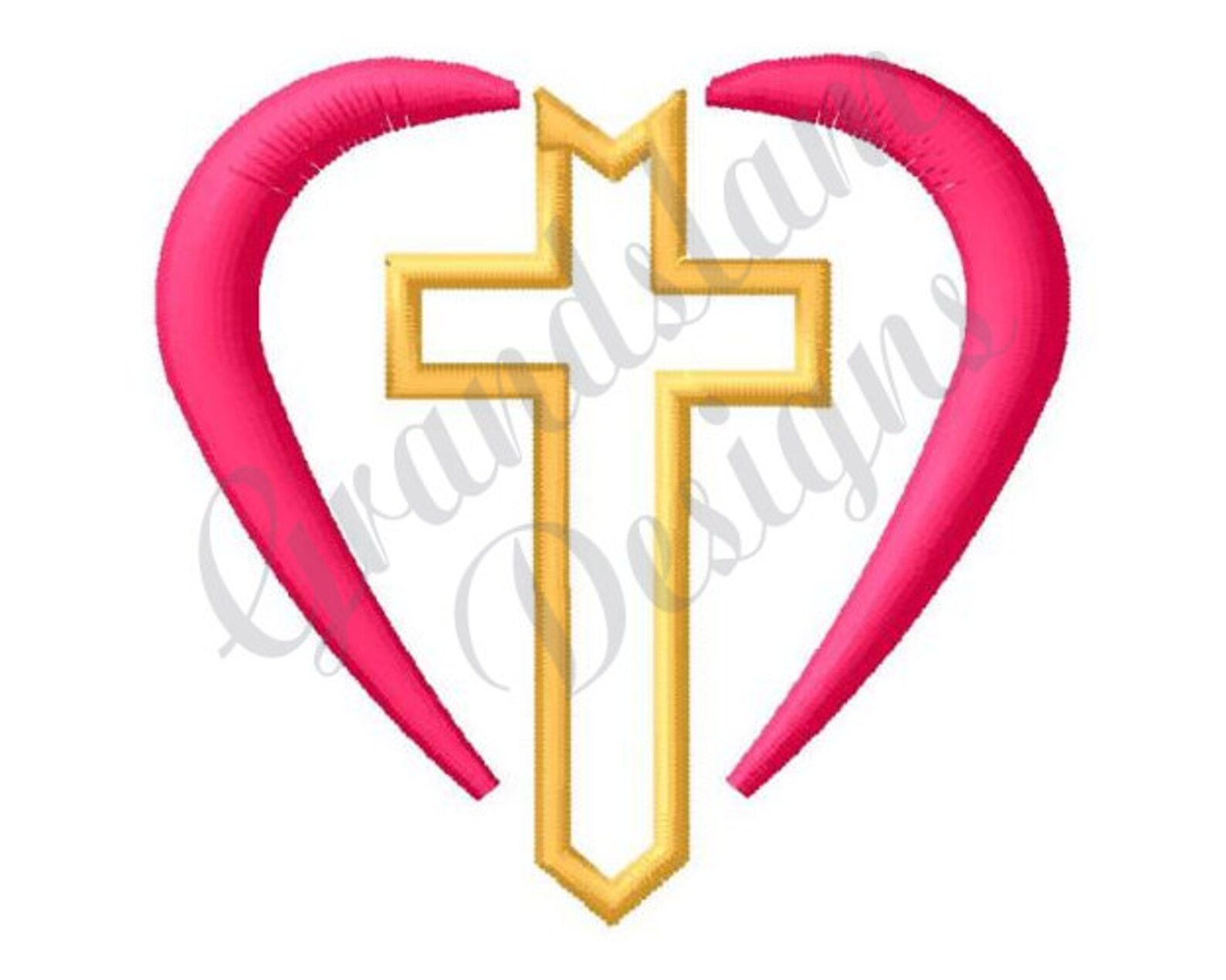 Cross in Heart - Machine Embroidery Design, Embroidery Designs, Machine ...