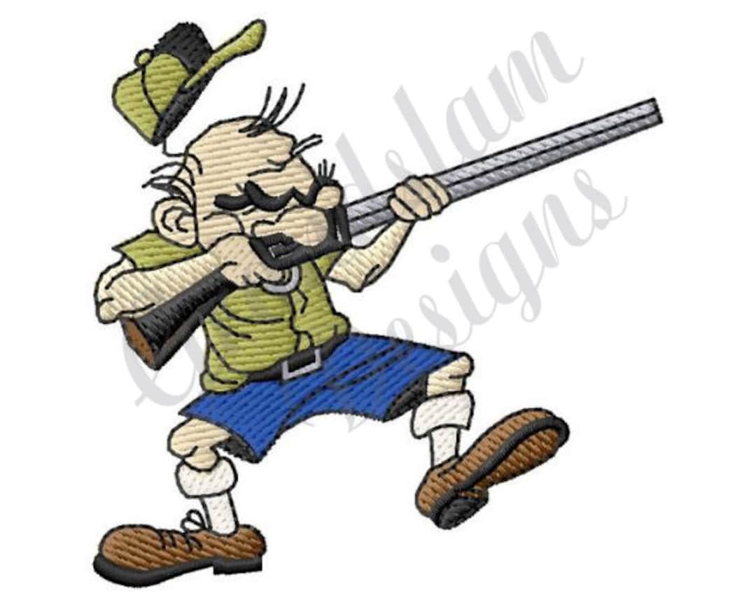 Cartoon Hunter Machine Embroidery Design, Embroidery Designs, Machine ...