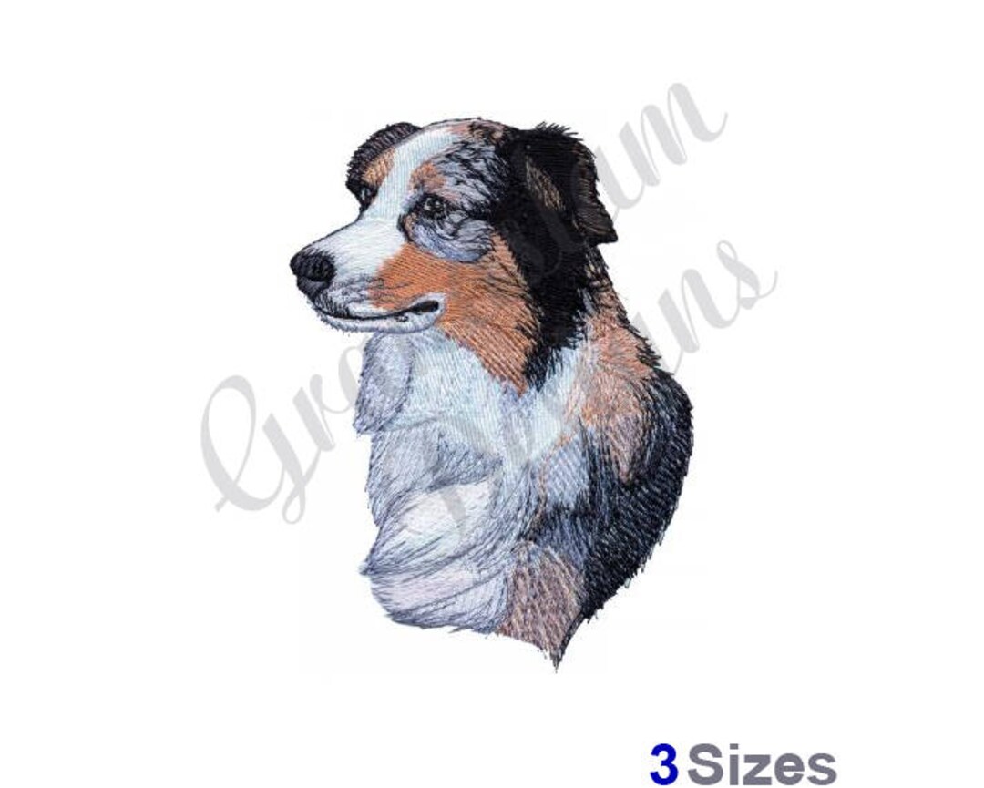 Australian Shepherd Dog - Machine Embroidery Design, Embroidery Designs ...