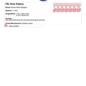 Fsl Rose Edging - Machine Embroidery Design - Etsy