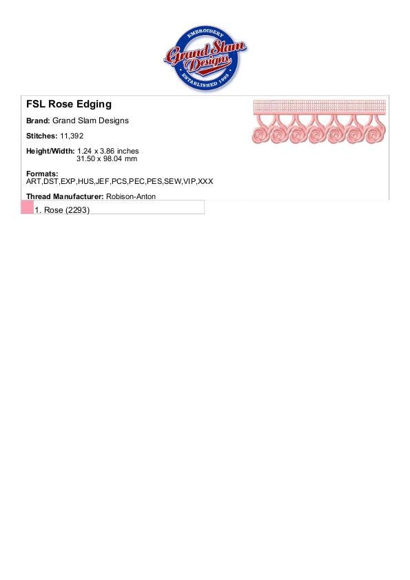 Fsl Rose Edging - Machine Embroidery Design - Etsy