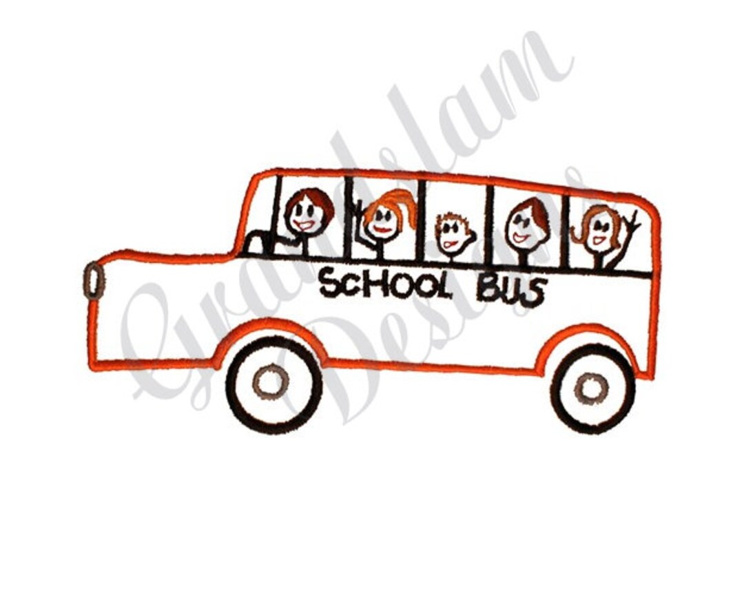 School Bus Outline - Machine Embroidery Design, Embroidery Designs ...