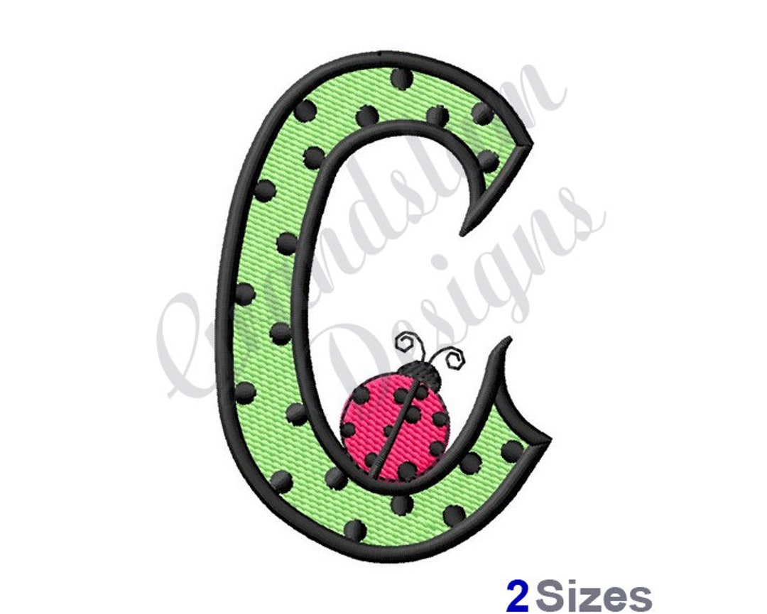 Ladybug Letter C - Machine Embroidery Design - Etsy