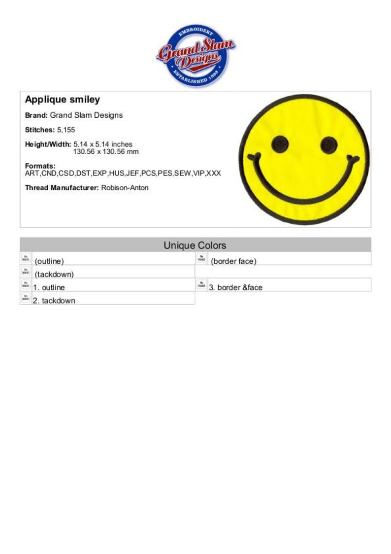 Applique Smiley Face Machine Embroidery Design - Etsy