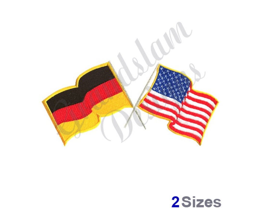 German American Flags - Machine Embroidery Design, Embroidery Designs ...