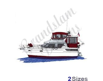 Boat embroidery | Etsy