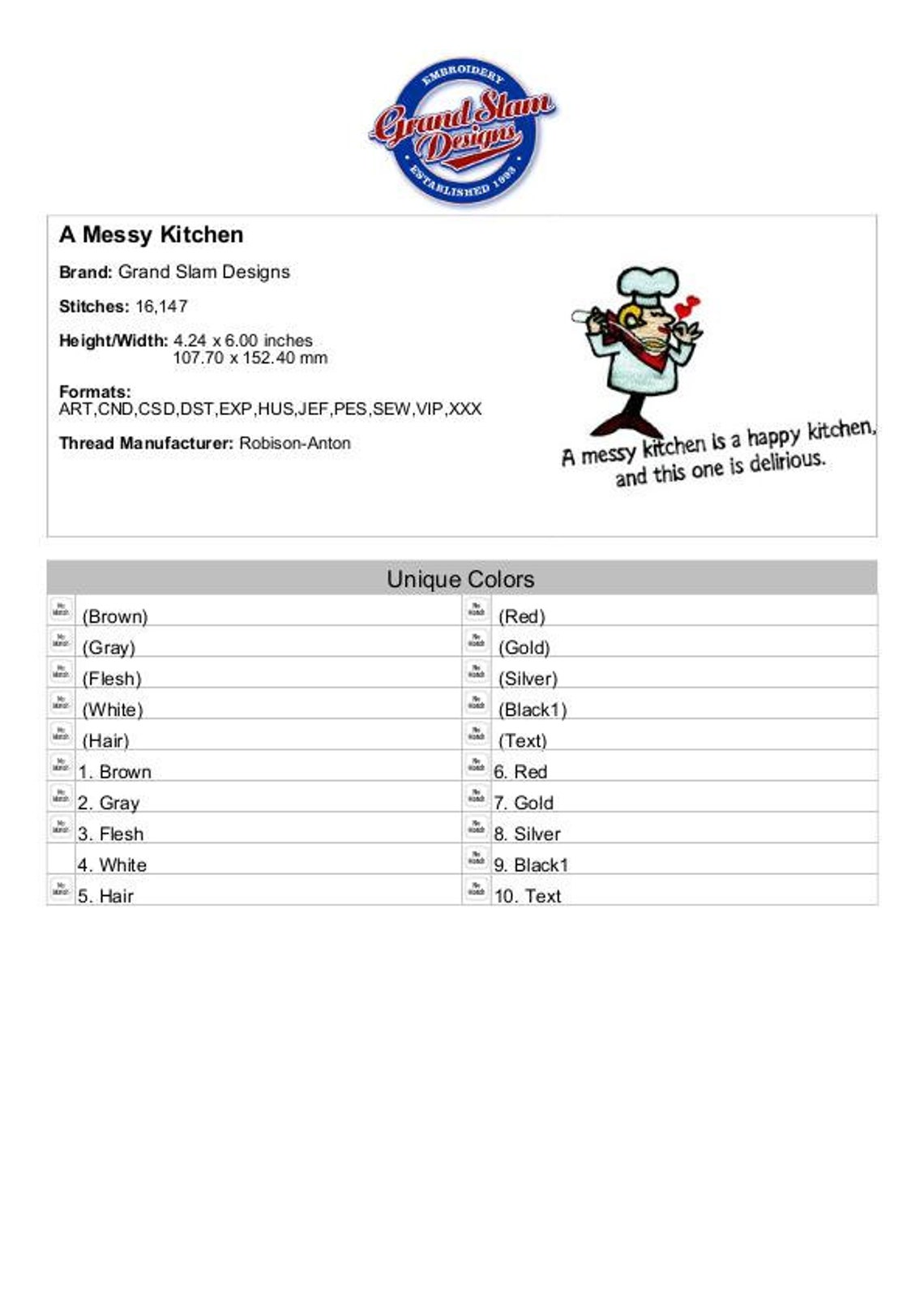 A Messy Kitchen Machine Embroidery Design - Etsy