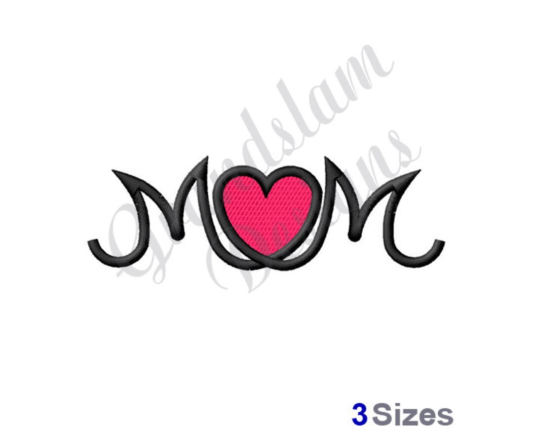 Mom Heart Machine Embroidery Design – Instant Download - Etsy