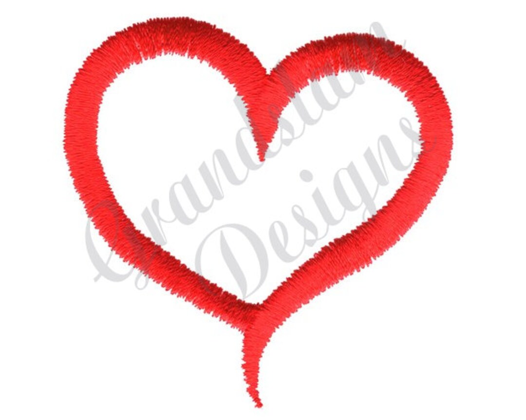 Heart Outline - Machine Embroidery Design - Etsy