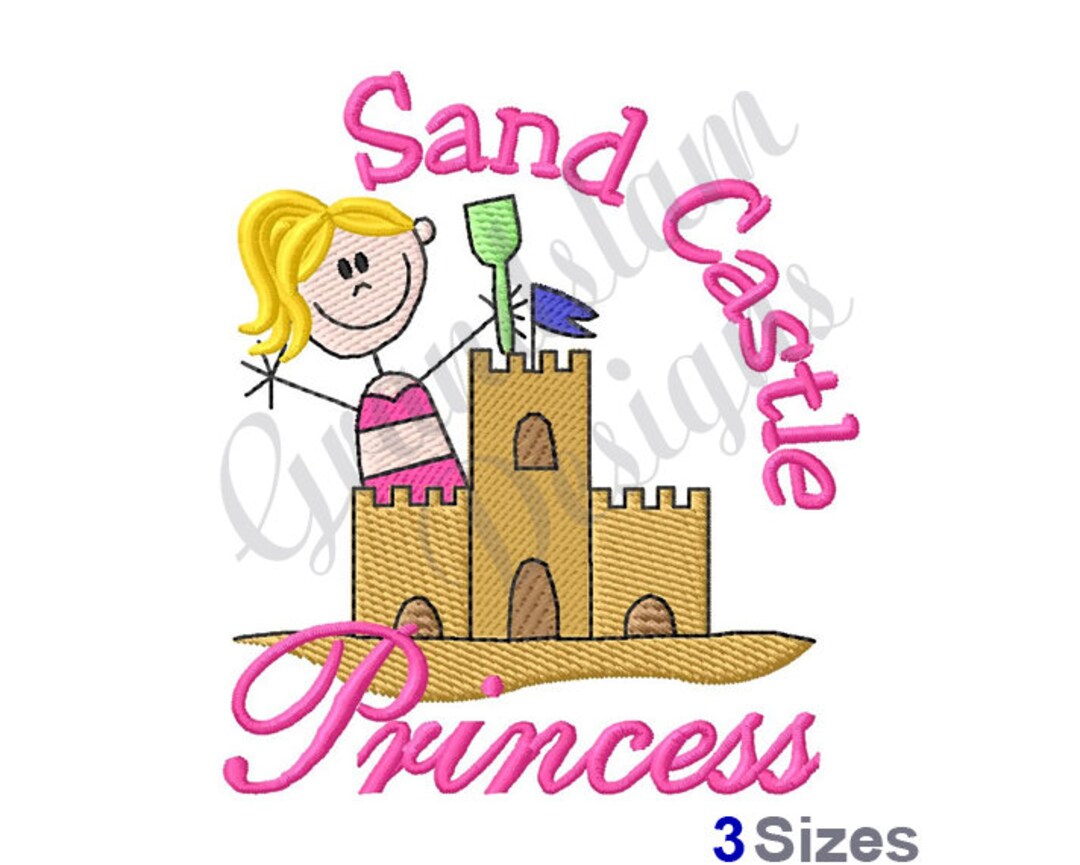 Sand Castle Princess - Machine Embroidery Design - Etsy