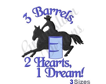 Cowboy on Horse Barrel Racing Machine Embroidery Design. - Etsy