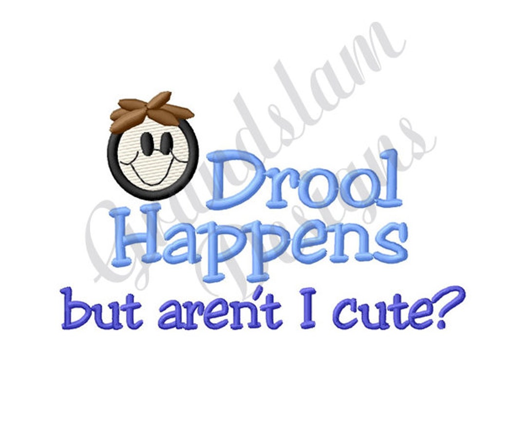 Cute Baby Drool - Machine Embroidery Design - Etsy