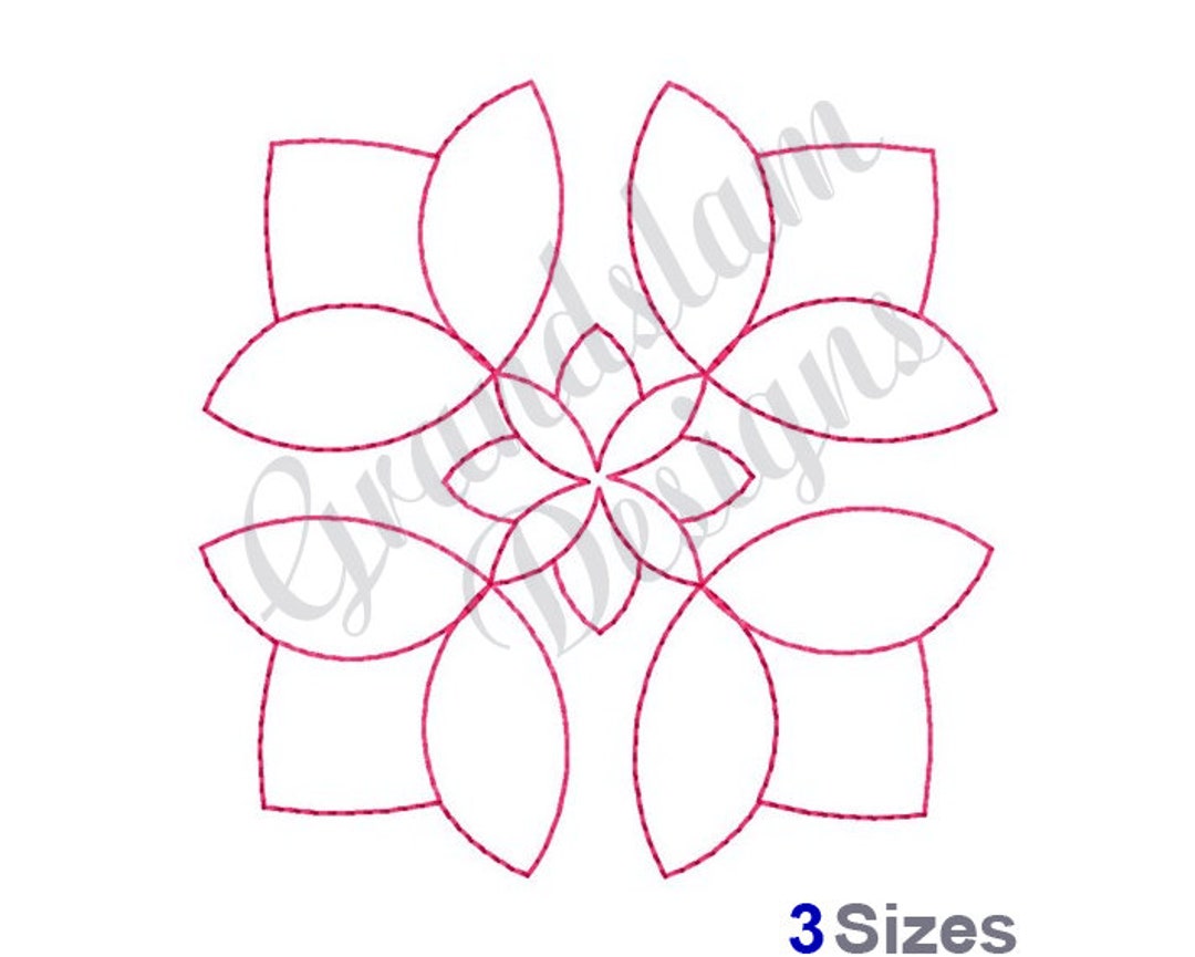 Flower Block - Machine Embroidery Design, Embroidery Designs, Machine ...